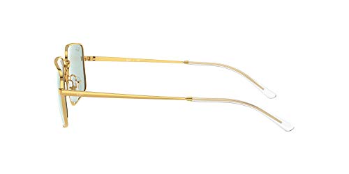 Ray-Ban Rb3669 Polarized Rectangular Sunglasses, Gold/Evolve Photochromic Green to Blue, 55 mm