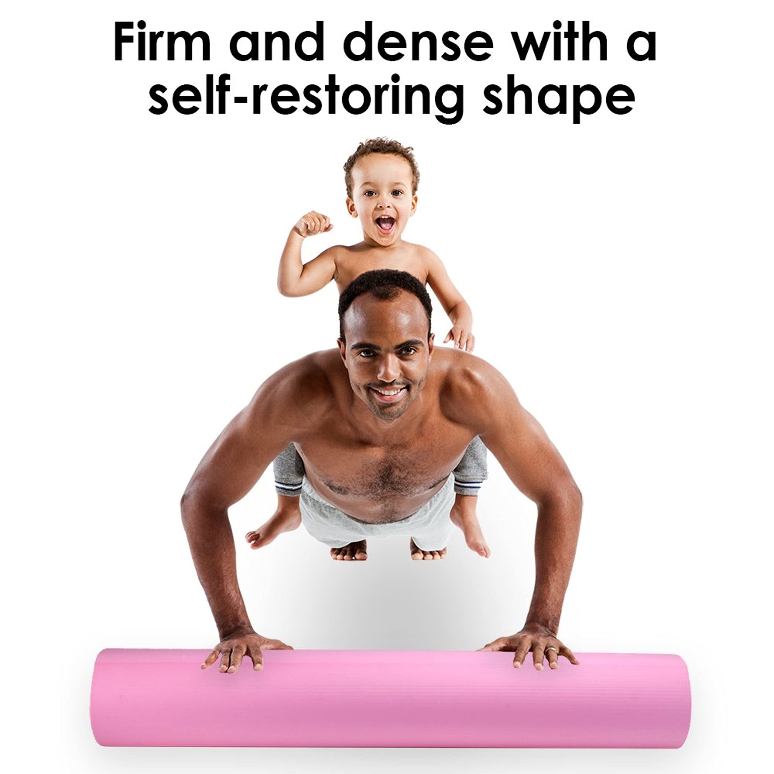 Crown Sporting Goods 36" x 6" Premium EVA Foam Roller β Firm, Dense, and Shape-Restoring (Pink)