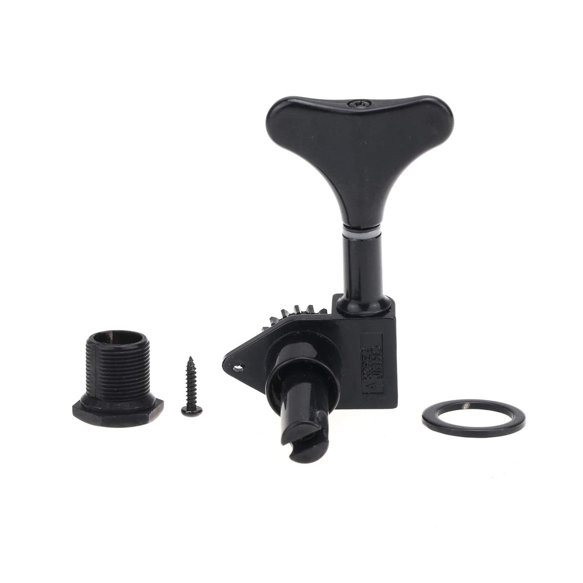 Wilkinson 2R2L 20:1 Ratio Bass Tuners Machine Heads Tuning Pegs Keys Set for Ibanez Style Electric Bass, Black