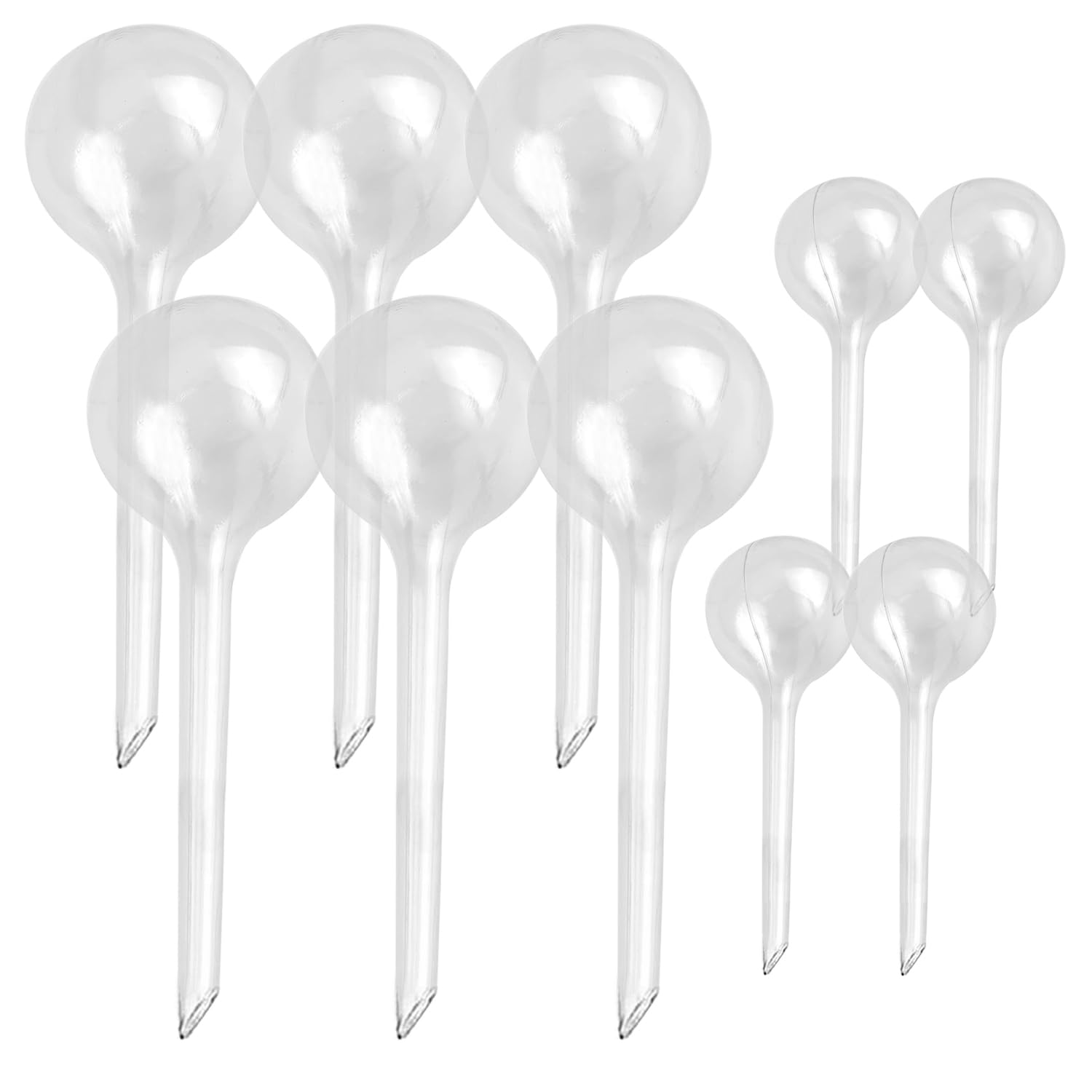 Kingbow 10pcs Clear Plant Self Watering Globes, Plastic Self Watering Bulbs Flower Automatic Watering Stakes Devices, Garden Self Watering Device for Outdoor Indoor Plant