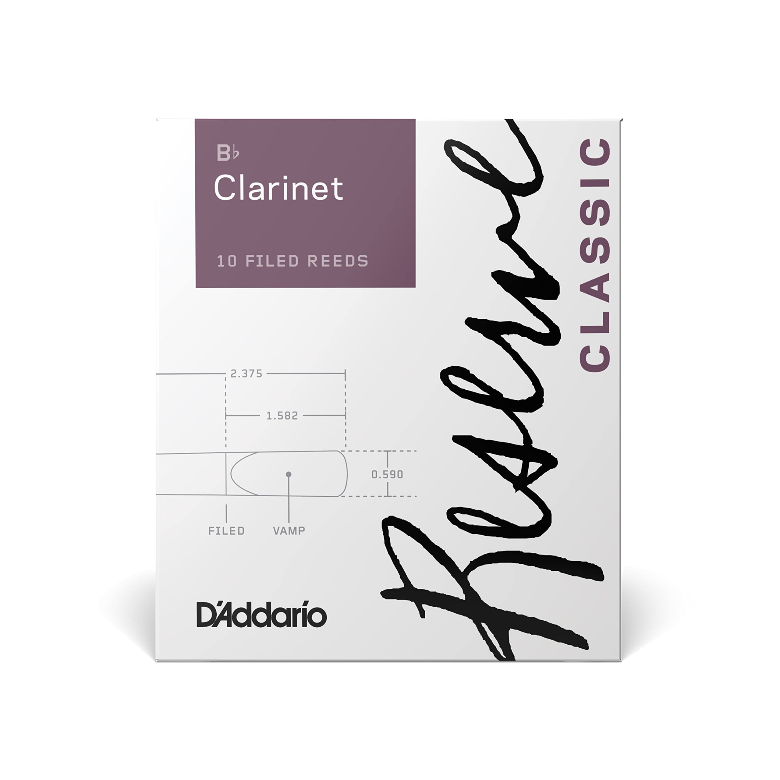 D’Addario Reserve Classic B Clarinet Reeds, Strength 3.5 (10-Pack) – Thick Blank Reed Offers a Rich, Warm Tone, Exceptional Performance and Consistency – Ideal for Advanced Students or Professionals