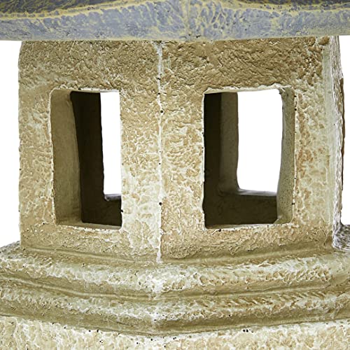 Design Toscano NG29869 Asian Decor Pagoda Lantern Statue, Medium, Two Tone Stone Finish