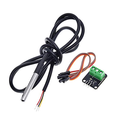 DAOKI 5Pack DS18B20 Temperature Sensors Kit 1m/39.3"Cable Waterproof with Stainless Steel Probe for Arduino