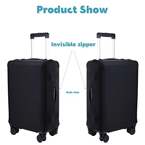 Kajaia 3 Pcs Luggage Cover Suitcase Protector Travel Suitcase Cover Anti Scratch Luggage Protector Washable Fits 18-28 Inch Luggage (Black)