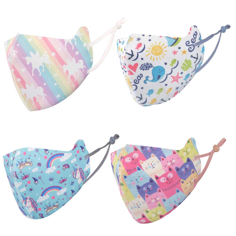 DECOMEN Kids Cloth Face Covering,Washable, Reusable, Multi Pack,UV Protection for Outdoor Activities