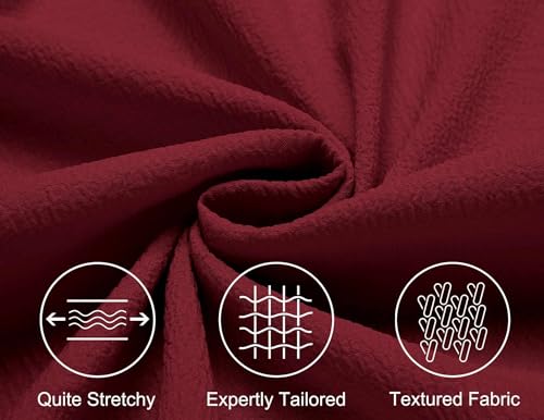 COOFANDY Casual Dress Shirts Men Untucked Button Down Shirts Beach Shirts Christmas Shirt Wine Red Large