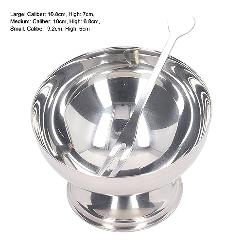 Milltrip Ice Cream Bowl, Stainless Steel Dessert Pudding Bowls, Sundae Salad Serving Dip Bowl, Trifle Tasting Bowls with Fork(#1)