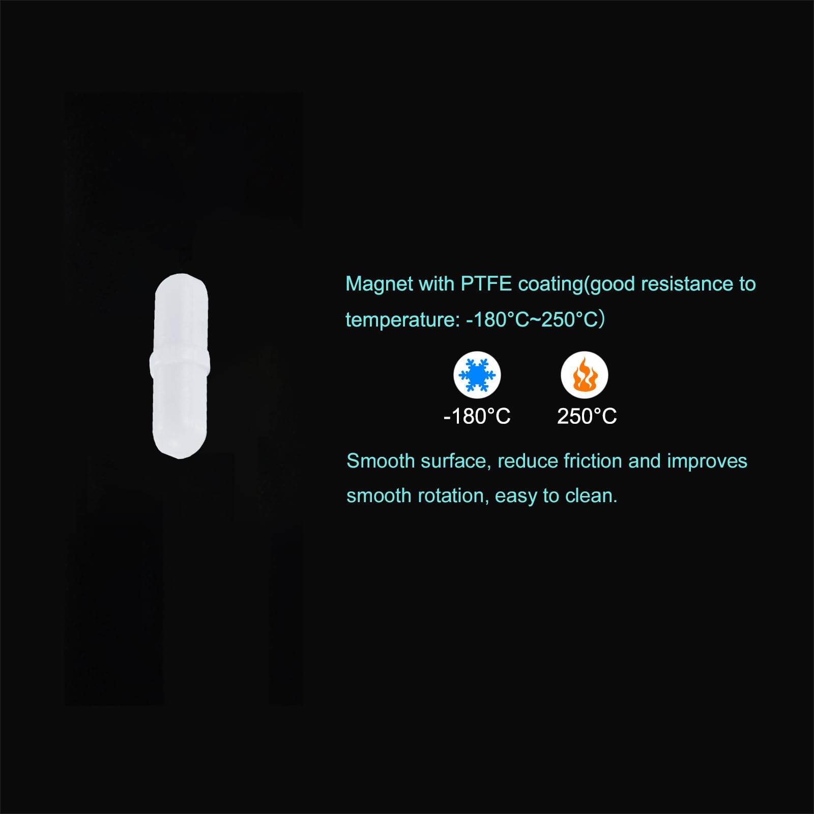MECCANIXITY Magnetic Stirrer Mixer Stir Bar Rod 25mm(1") x7mm with Ring Shape PTFE Coating Magnet White for Laboratory 5Pcs