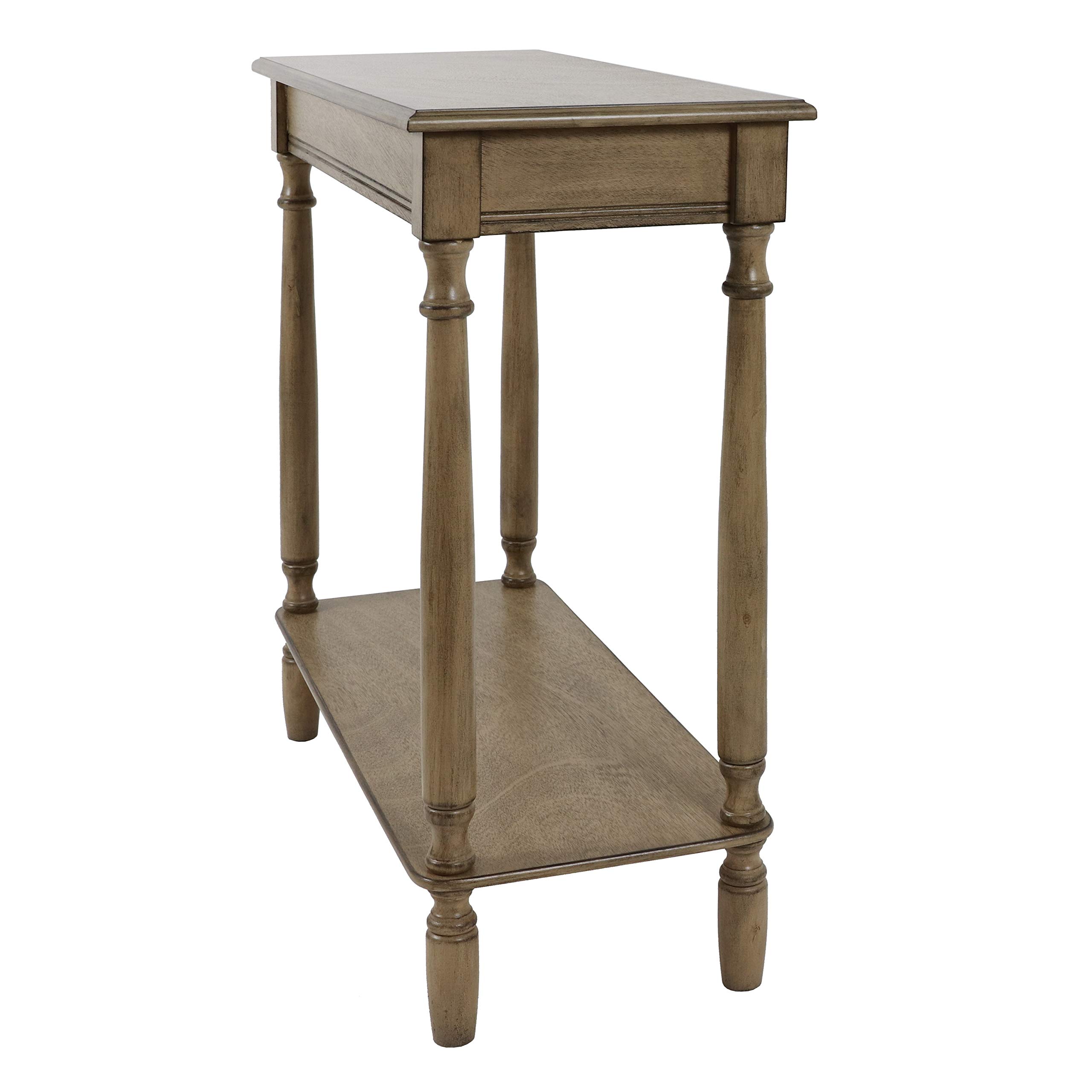 Decor Therapy Simplify Wood Storage Shelf Console Table, 11.8 in x 28.25 in x 28.25 in, Sahara