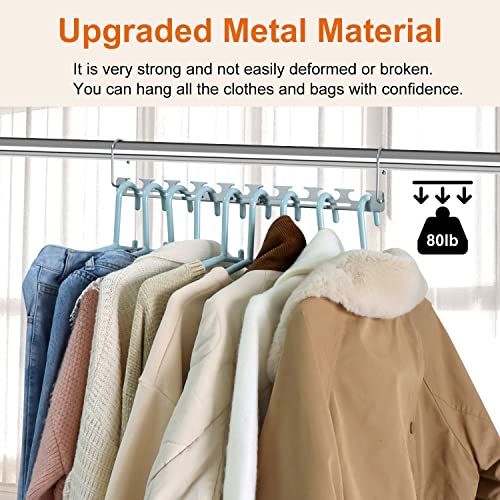 Sindax Space Saving Hangers Telescopic, 6 Holes Clothes Hangers Adjustment to 9 Holes, Upgraded Sturdy Metal Clothes Hangers Space Saving for Heavy Clothes, Closet Organizers and Storage - 5 Pack