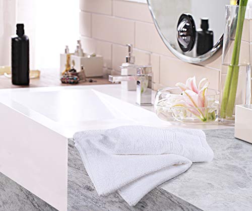 Utopia Towels [6 Pack Premium Hand Towels Set, (16 x 28 inches) 100% Ring Spun Cotton, Ultra Soft and Highly Absorbent 600GSM Towels for Bathroom, Gym, Shower, Hotel, and Spa (White)