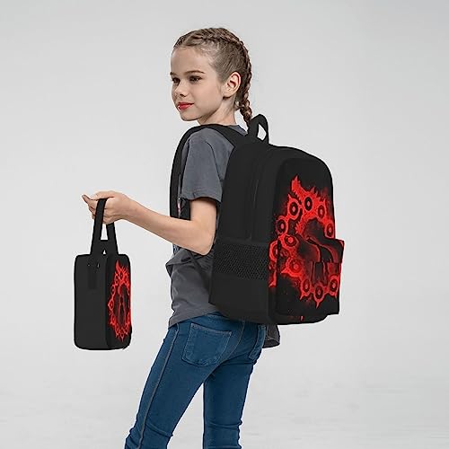 ORPJXIO Backpack 3 Piece Set The Seven Anime Deadly Sins Laptop Backpack Pencil Case Lunch Bag Combination For Travel Work Camping