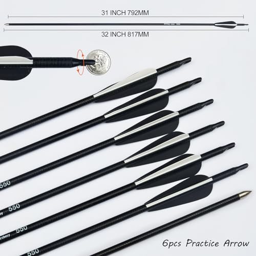 D&Q 58'' Recurve Archery Bow and Arrow Set for Adults Beginners, Black Hunter Aluminum Alloy Takedown Bow for Right Hand.(Black, 70lb)