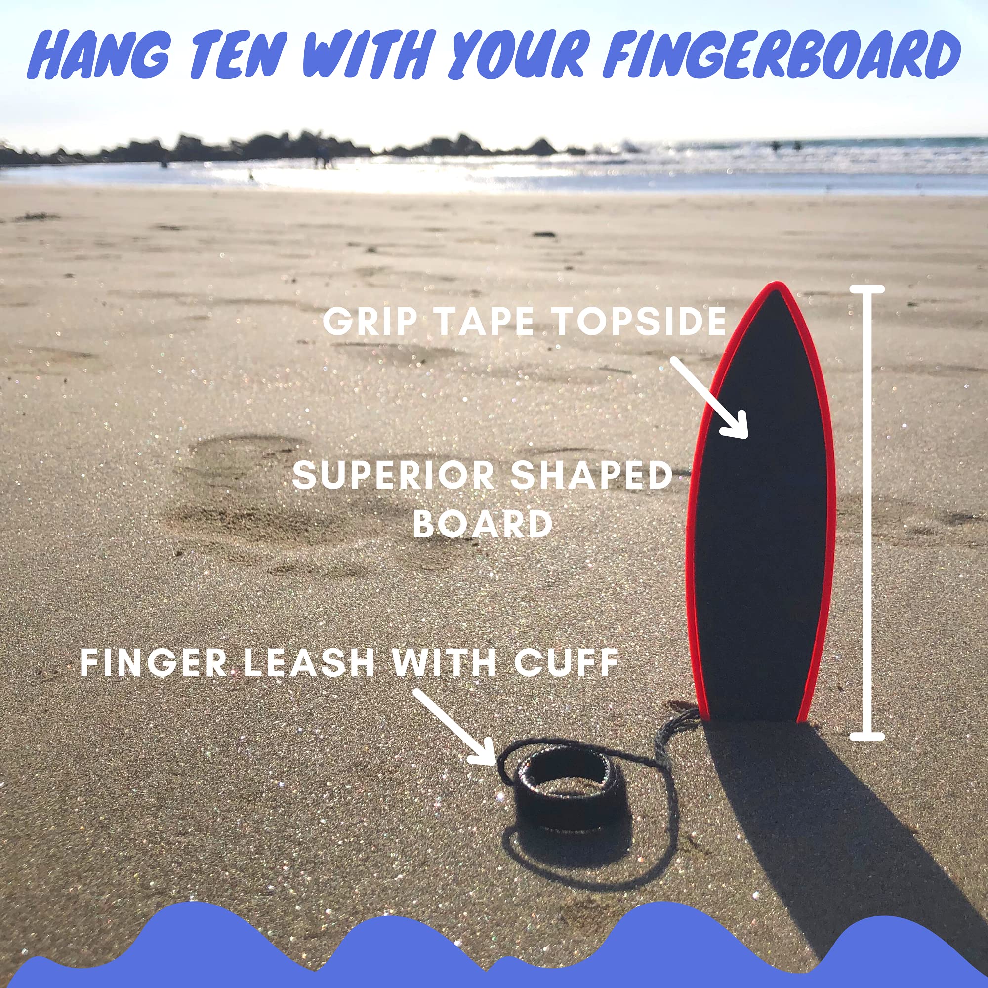 Windeck Finger Surfboard - Rad Fingerboard Toy - Surf The Wind - Mini Board for Kids and Surfers Looking to Hone Their Surfer Skills (Red Shed)