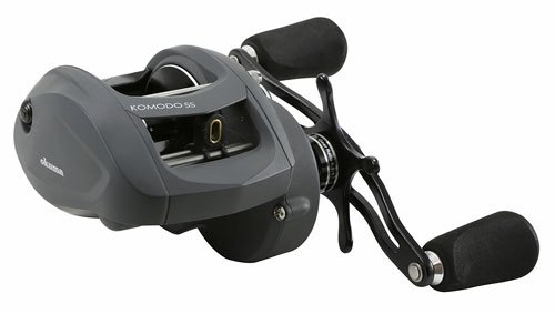 Okuma Komodo SS Large Capacity Low Profile Baitcaster, KDS-471P, 130 yds-30LB, Power Handle , Grey