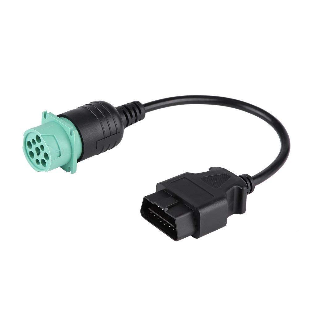Diagnostic Scanner Cable Adapter, 9 Pin to 16 Pin OBD2 Diagnostic Scanner Cable Adapter for Cummins Engine