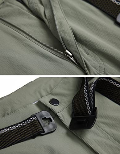 WENRONSTA Men's Hiking Work Cargo Pants Quick-Dry Lightweight Waterproof 6 Pockets Outdoor Mountain Fishing Camping Pants Sage Green M