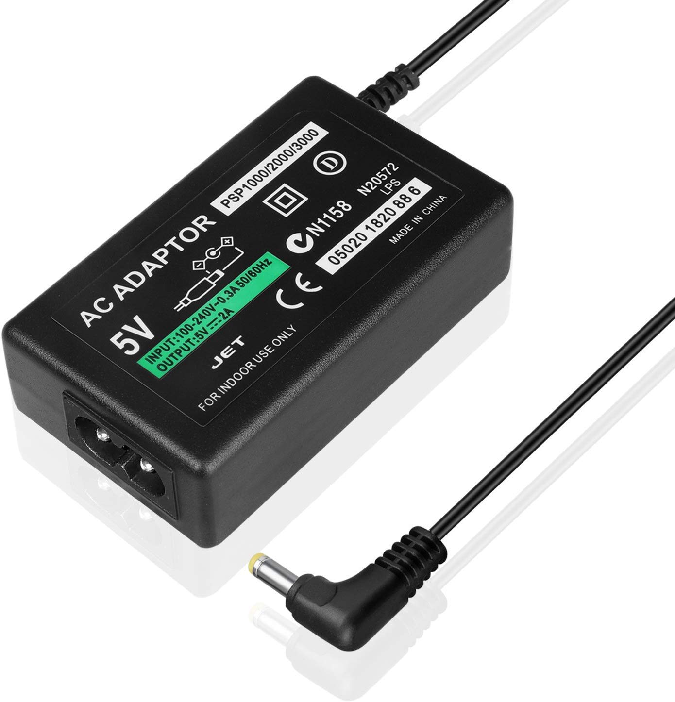TFSeven 2Pcs PSP-S110 1200mah Rechargeable Lithium Ion Replacement Sony PSP Slim Battery + AC Adapter 5V 2A Wall Travel Power Supply Compatible for PSP 2000 2001 3000 3001 3004 Accessories Bundle Kit