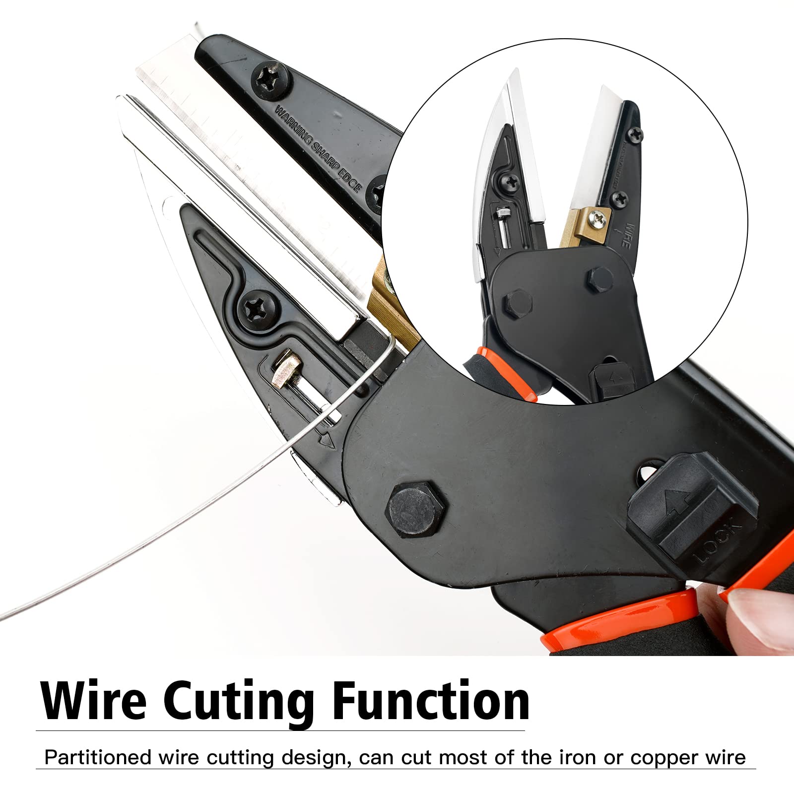 Heavy Duty Scissors All Purpose - Multipurpose Utility Cutter,6 in 1 Function,Availabe for Industry and Home Use,Cutting for Soft Pipe/Fibre/Wood/Iron Wire/Box/Paper
