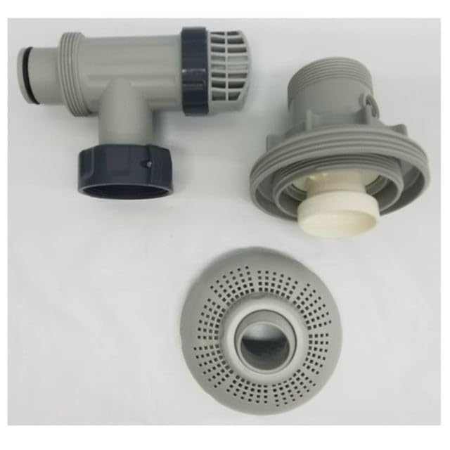 Intex 26005E Above Ground Swimming Pool Inlet Air Water Jet Part Kit with Plunger Valve, Strainer Connector, Jet Nozzle, Strainer Grid & More