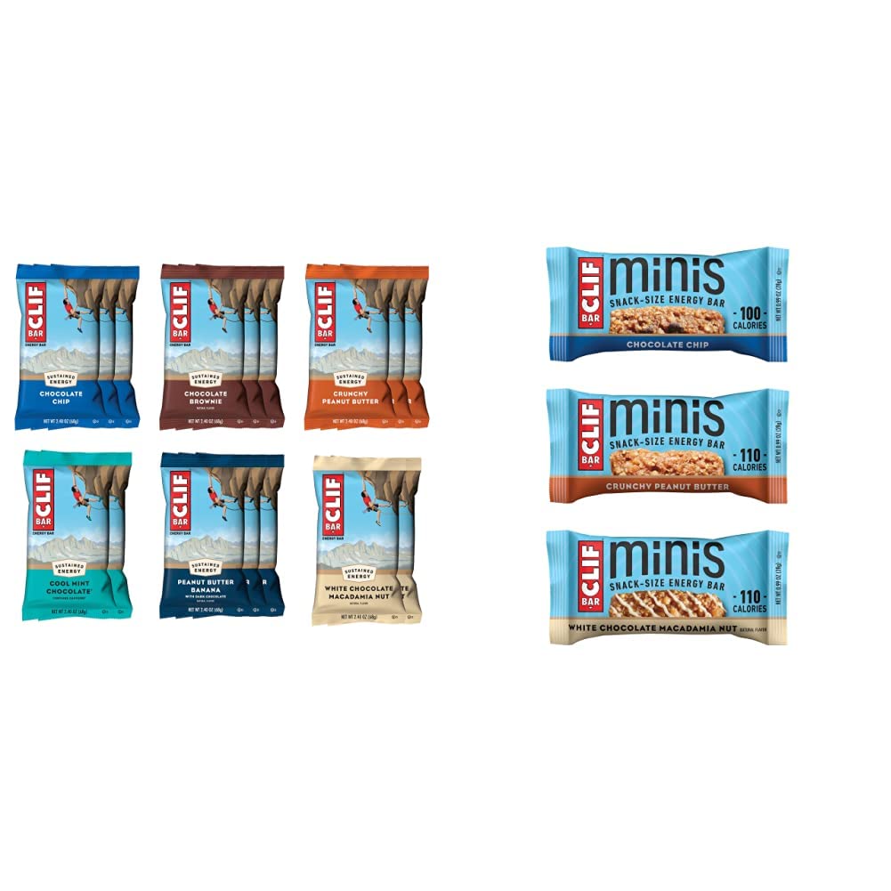 Clif Bar s + Mini Variety Pack, 1.0 Count, Plant-Based Snack Food Bars