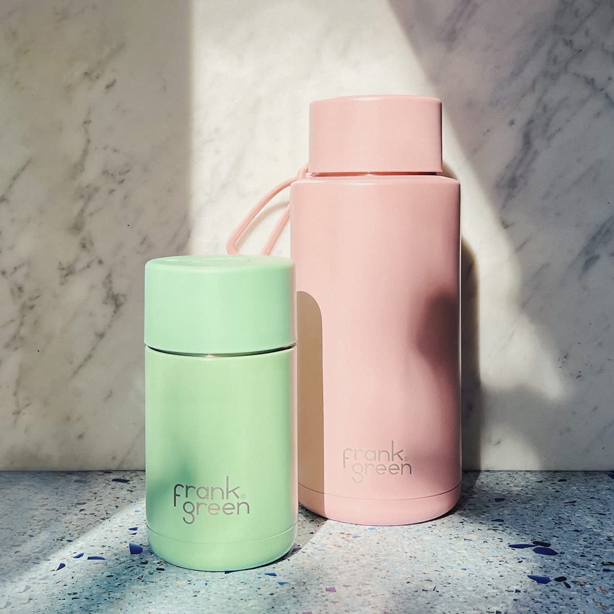 frank green Ceramic Reusable Bottle with Straw Lid, 34oz Capacity (Midnight)
