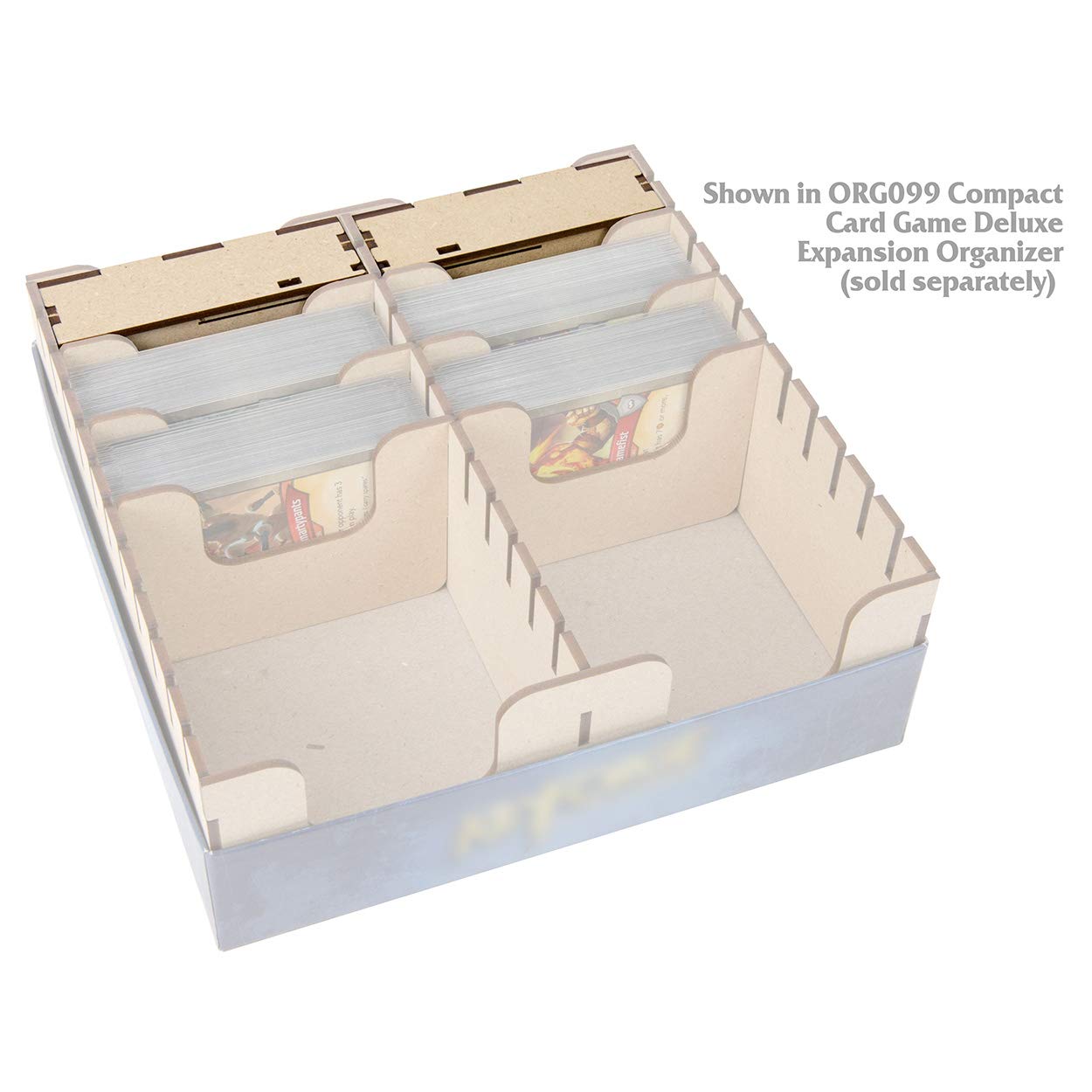 The Broken Token Card Size Bit Box for CCG Expansion - Wood Organizer with Two Dividers for Cards, Tokens, Markers