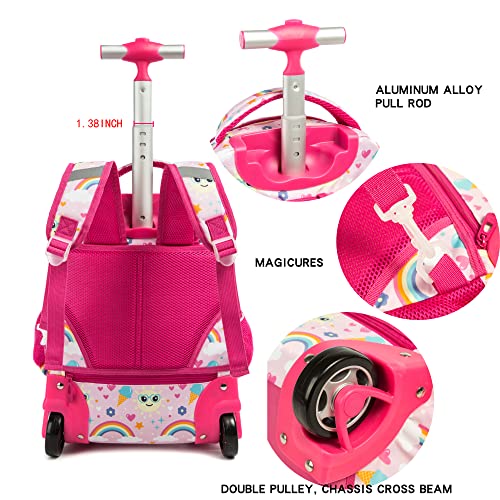MOHCO Rolling Backpack 16 inch Kids Wheeled School Backpack Set for Boys and Girls