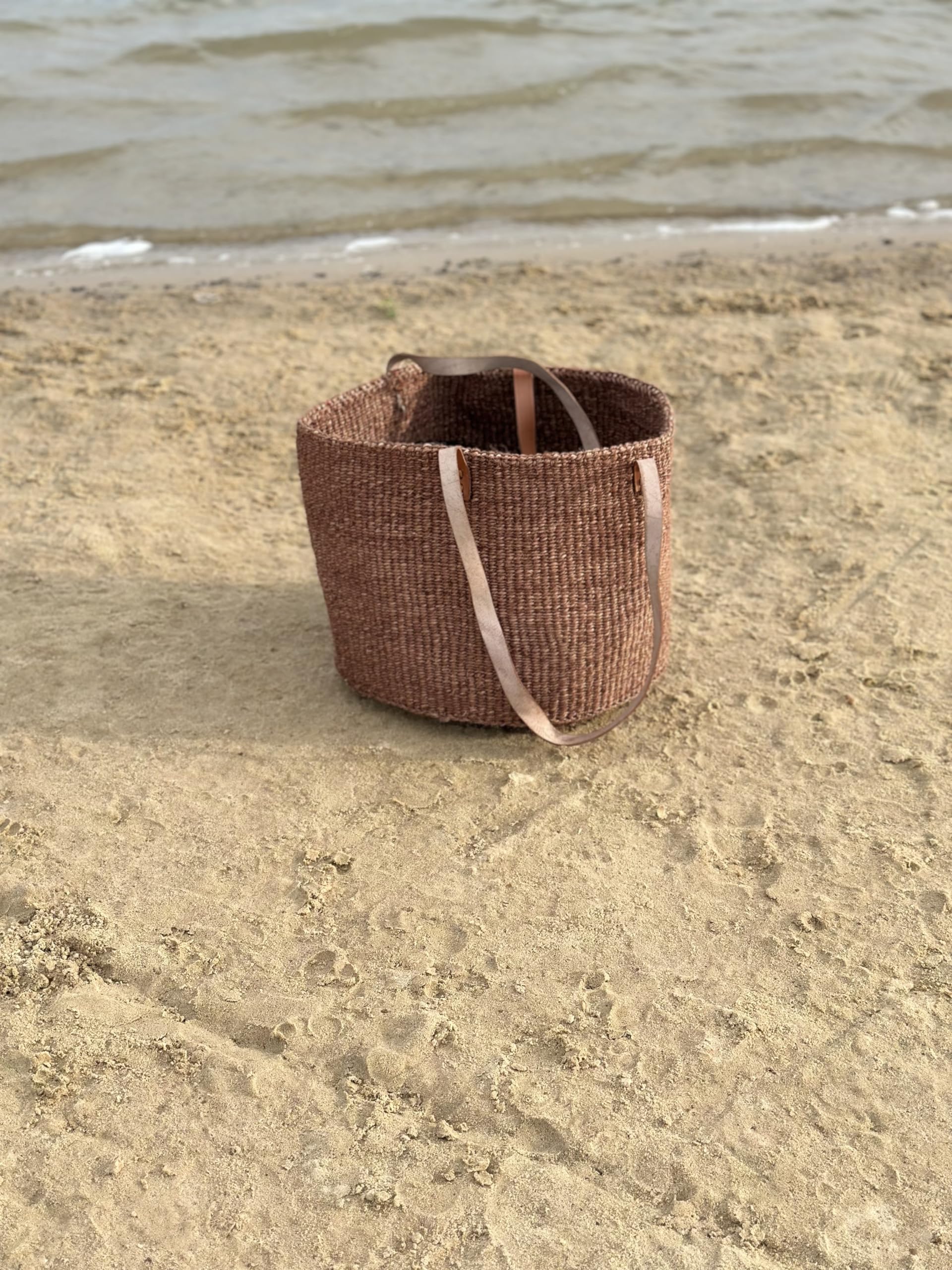 Dark Brown Mifuko Kiondo Kenya Beach Bag Shopping Bag, Picnic Bag, Storage, Floor Basket, Home Decor
