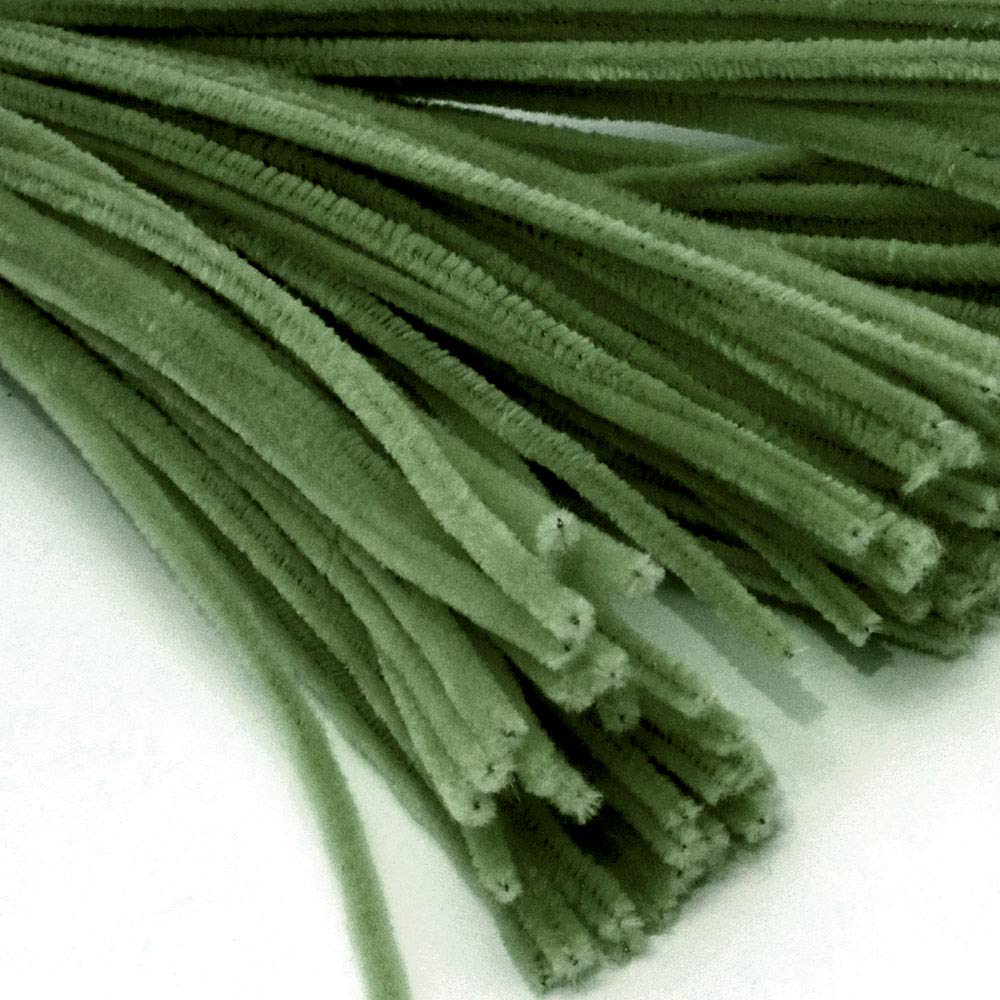 The Crafts Outlet Chenille Stems, Pipe Cleaner, 20-inch (50-cm), 100-pc, Olive Green