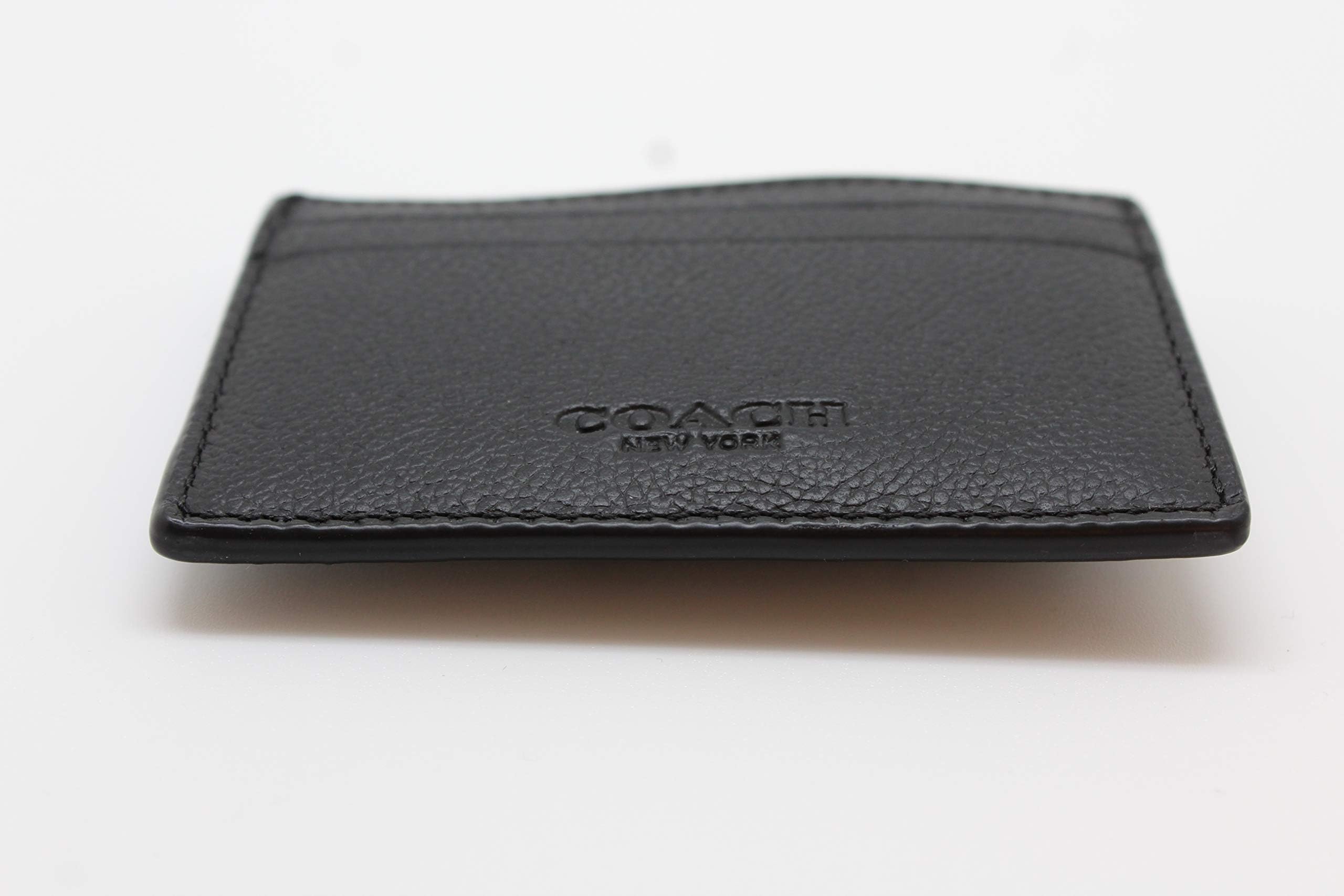 Coach Mens Money Clip Card Case in sport calf leather F75459 Black