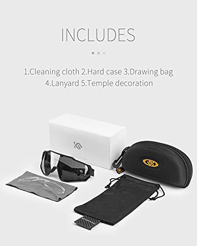 CoolChange Polarized Cycling Sunglasses Full Screen TR90 Unbreakable Lightweight Sports Glasses for Men Women