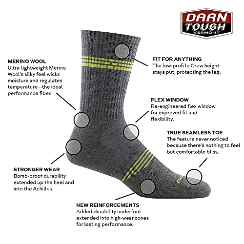 Darn Tough Vermont Element Crew Lightweight with Cushion White LG (US 10-12)