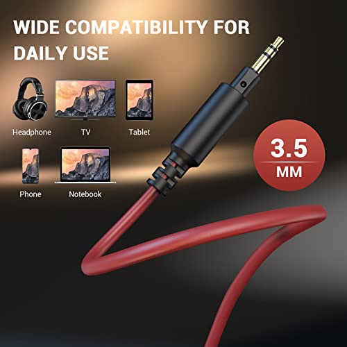 OneOdio Fusion A71/HiFi/Pro C/Pro M Wired Headphones Audio Cable Red- 6.35mm to 3.5mm