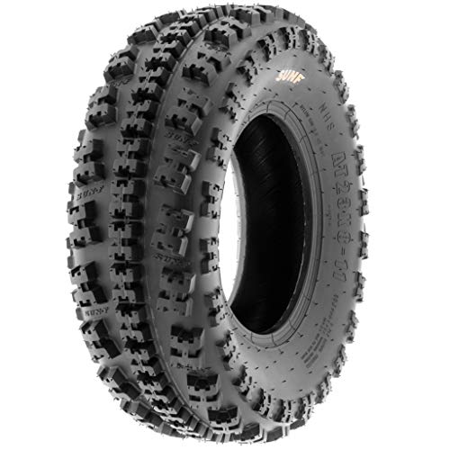 Set of 4 SunF 21x7-10 Front & 20x11-8 Rear ATV UTV Knobby Sport Tires,6 PR Tubeless A027