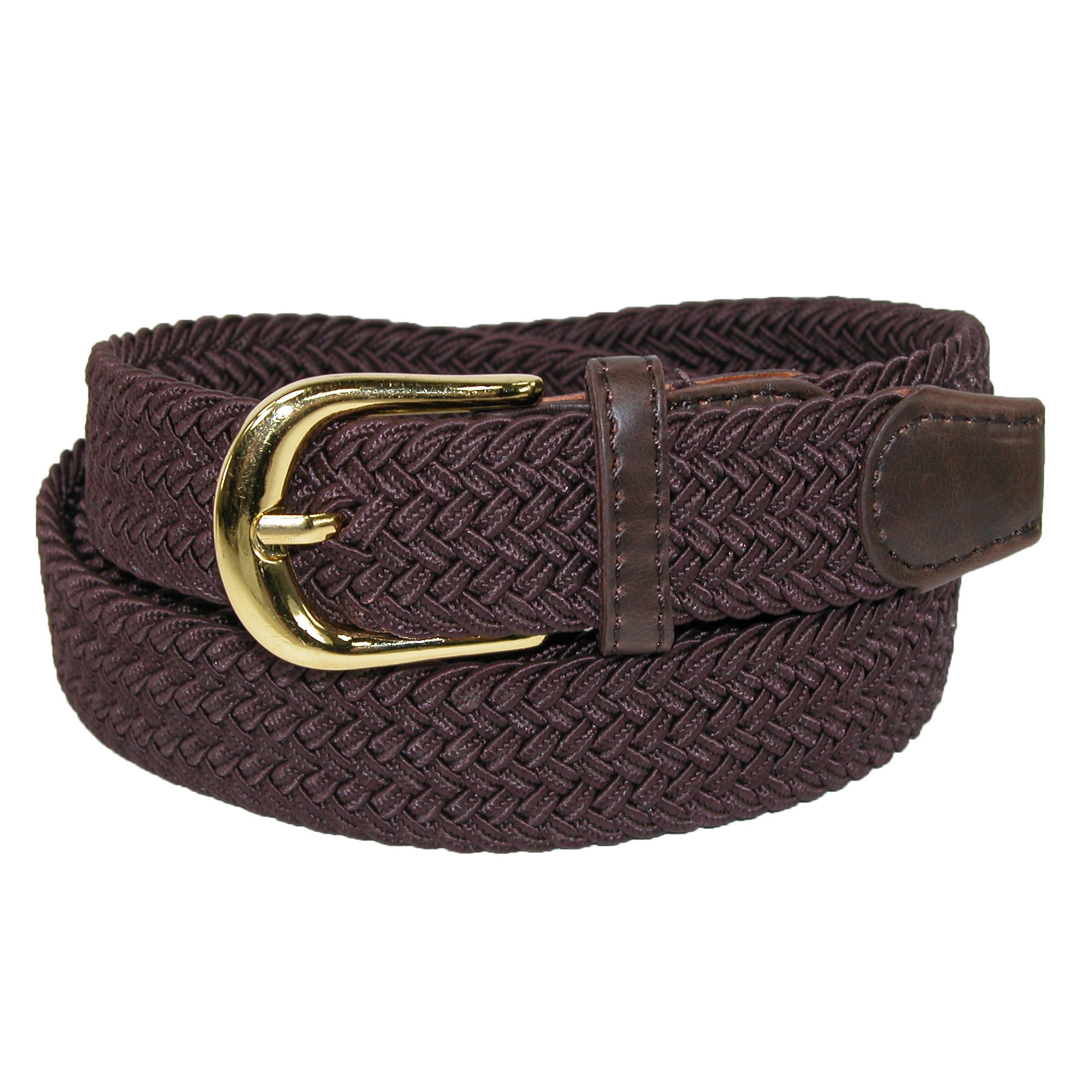CTM® Women's Elastic Braided Stretch Belt (Pack of 2 Colors), Small, Black and Navy