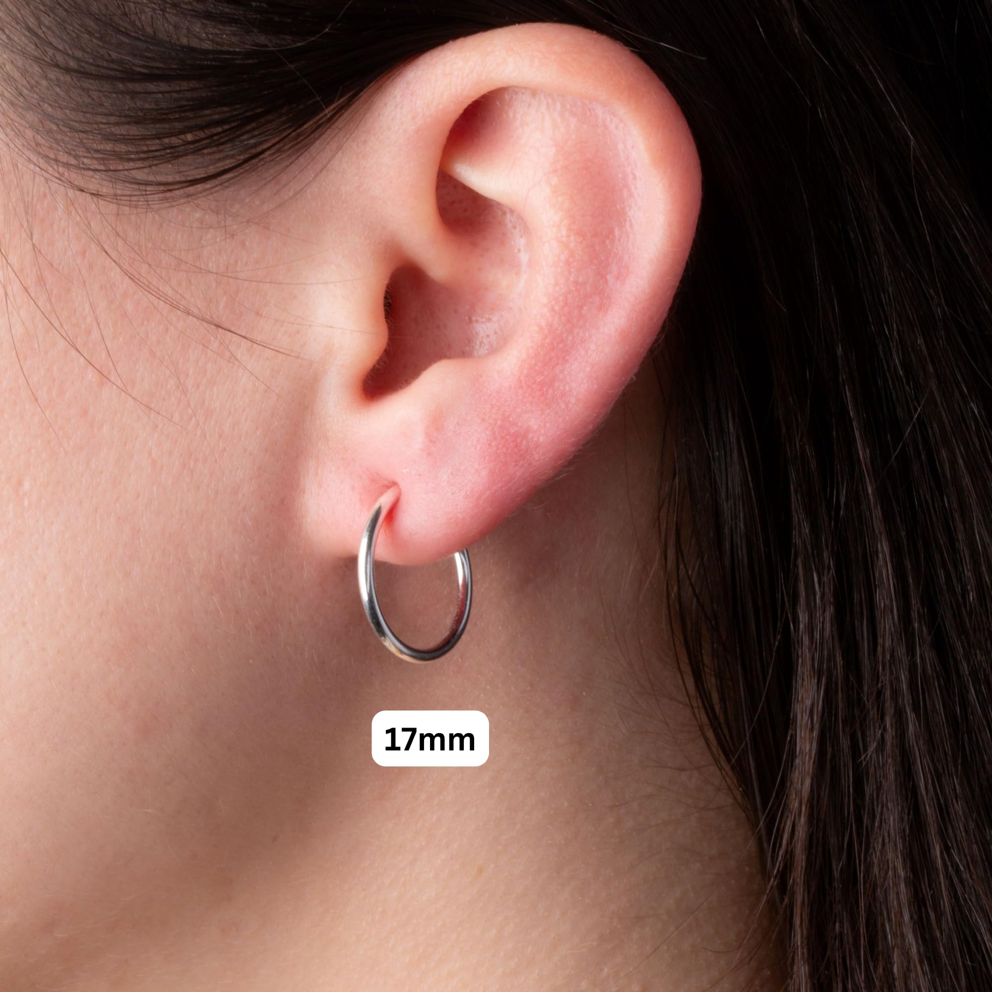 Clip On Spring Hoop Earrings for Non-Pierced Ears (17mm, Gold-Tone)