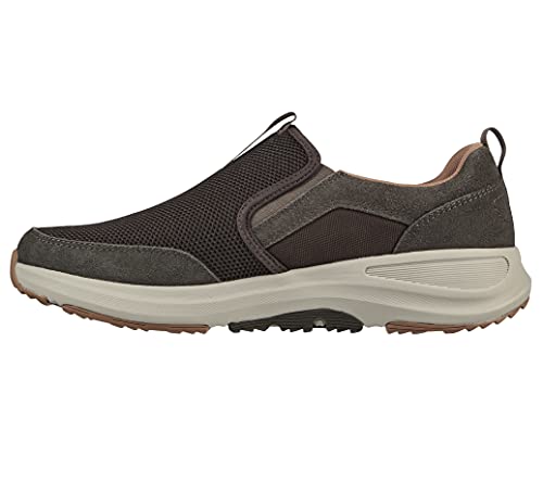 Skechers Men's Go Walk Outdoor-Athletic Slip-On Trail Hiking Shoes with Air Cooled Memory Foam, Brown, 12