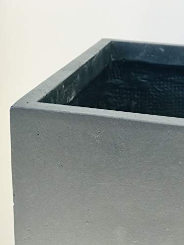 Kante 12" Square Concrete Planters for Outdoor Outdoor Patio Garden, Lightweight Modern Planter Pots Charcoal