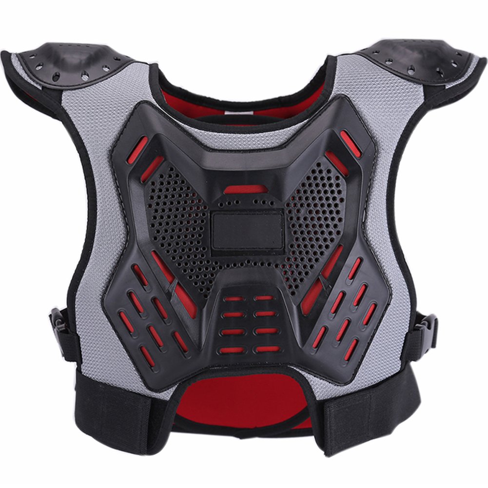 ZZ Lighting Kids Chest Protector Body Armor Vest Protective Gear for Dirt Bike Snowboarding Motocross Skiing, L