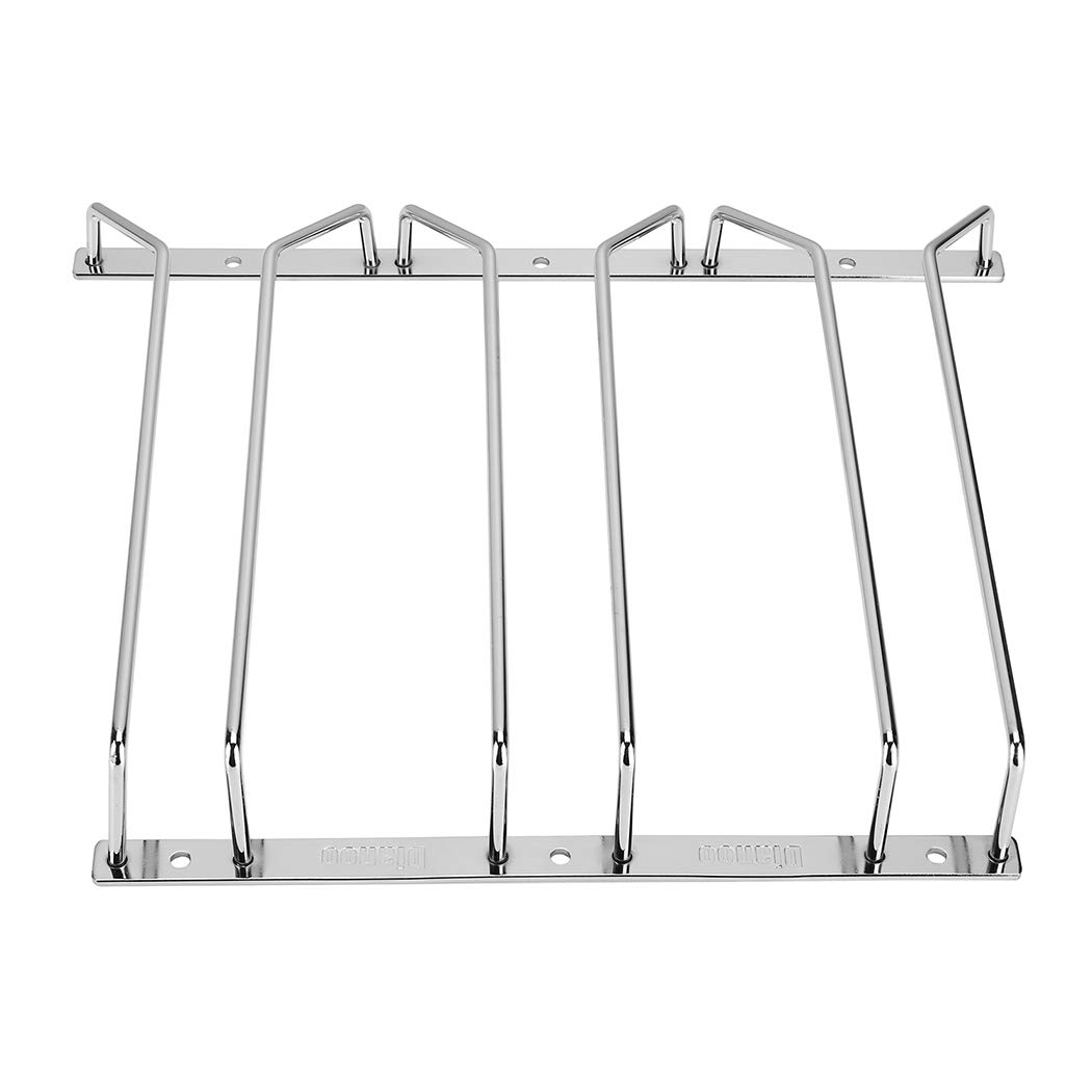 Dianoo Wine Glass Rack Under Cabinet Hanging Wire Stemware Rack Holder With Screws Chrome Finish 27cm 3 Rows