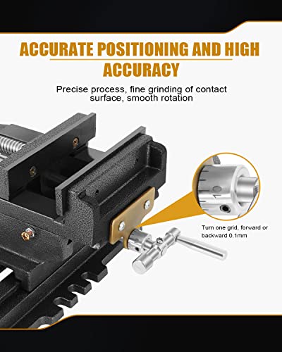 GYZJ ๐" ๐๐ซ๐จ๐ฌ๐ฌ ๐๐ฅ๐ข๐๐ ๐๐ข๐ฌ๐ Drill Press Milling Vise, ๐ in Jaw Width, ๐.๐ in Max Jaw Opening, Bench Mount Clamp Machine Vice Holder Clamping Tool for CNC Woodworking Milling Machine