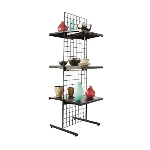 Only Garment Racks #1900B(1) + #1918B(1PR.) Grid Unit, 2' x 6' with Legs, Black