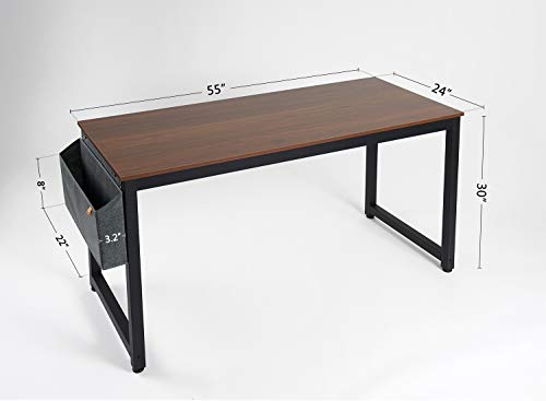 Cubiker Computer Desk 55" Modern Sturdy Office Desk Large Writing Study Table for Home Office with Extra Strong Legs, Espresso