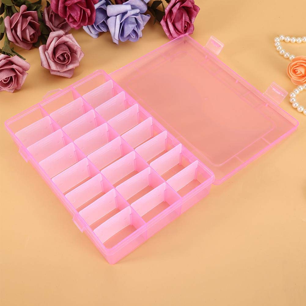 Tackle Box, Organizer Box, Jewelry Box Organizer Storage, 24 Grids Adjustable Box Plastic Detachable Beads Earrings Storage Case Jewelry Divider Container Jewelry Organizer Case()