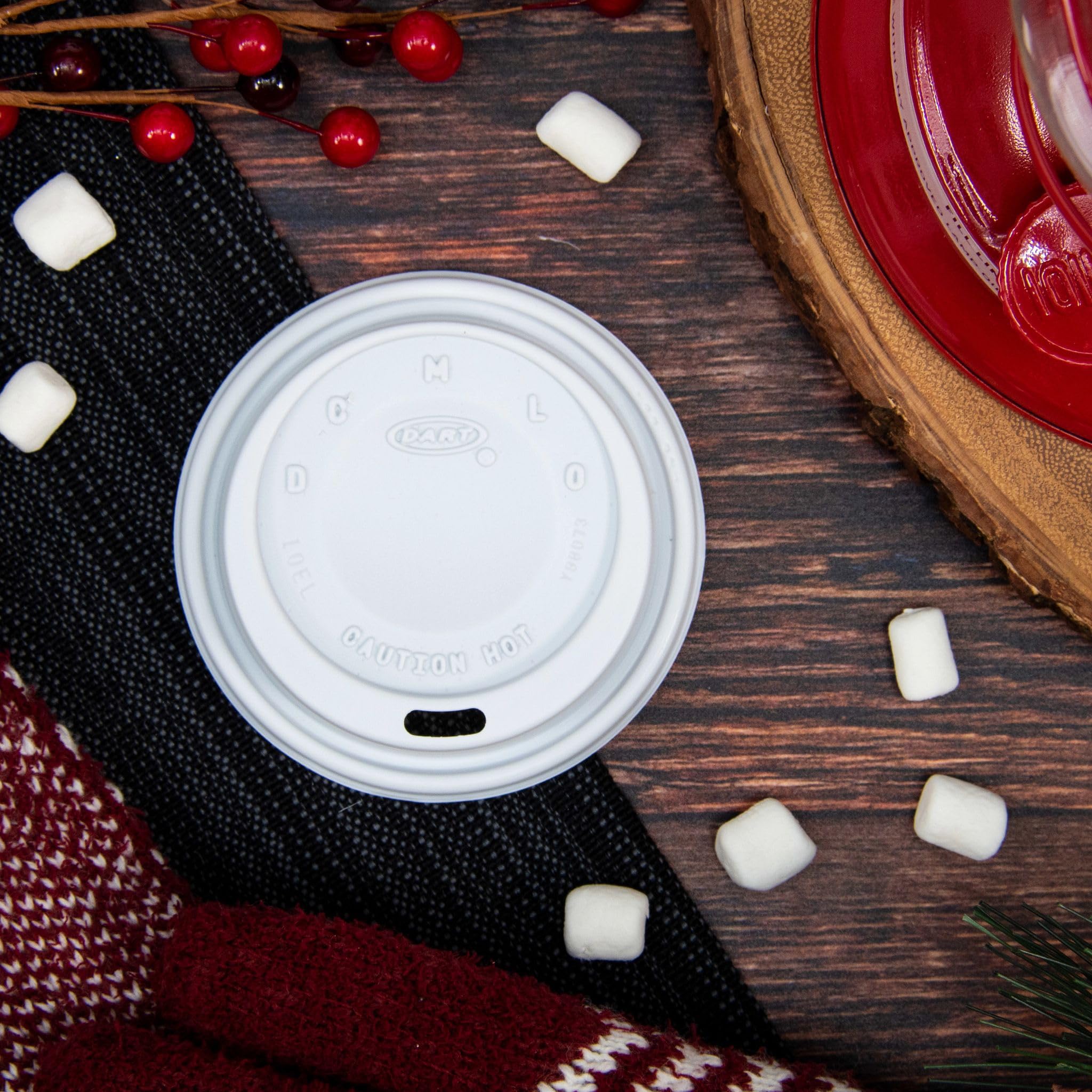 DART 10EL White Cappuccino Lid (Case of 1000), 10 oz
