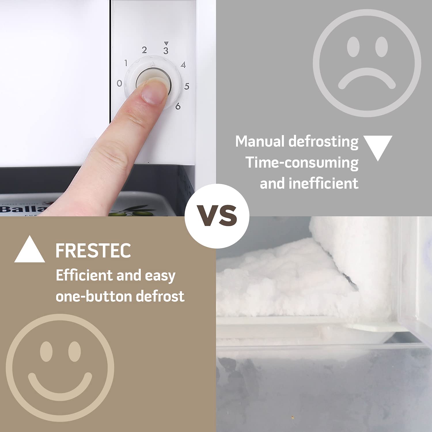 Frestec 3.2 Cu.Ft. Small Refrigerator with Freezer, Mini Fridge for Bedroom, Mini Dorm Refrigerator, One-Touch Defrosting System, Energy Saving, for Office, Home, Apartment (Black)