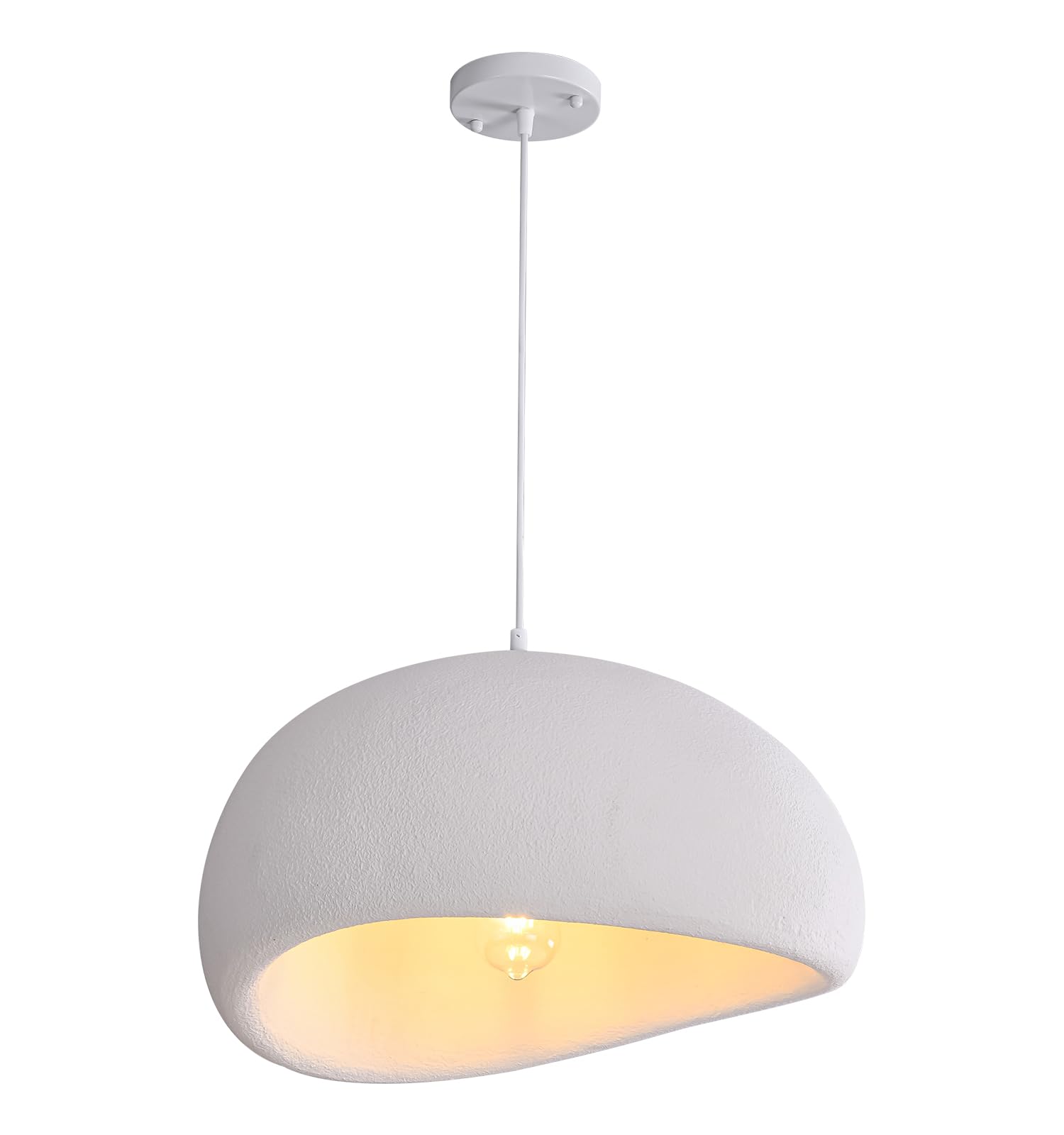 DENGNBJ 16 Inch Large Modern Pendant Light Simple Stylish Bird's Nest Shape - Concrete Pendant Light with E26 Base - Ideal Dining Room Pendant Light for Kitchen and Hallway