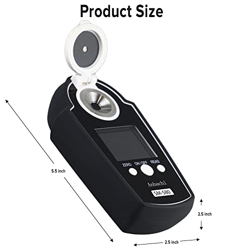 Digital Refractometer Digital BRIX Tester Sugar Meter Ideal for Drinking Water Beverage Kombucha Orchard Fruit Juice Carbohydrate Content High Accuracy Portable Refractive Index Tester 0-58%