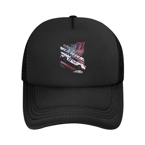 Denny Hamlin 11 Men's Adjustable Mesh Back Cap Curved Bill Snapback Mesh Baseball Cap Breathable Sun Hat